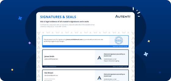 Electronic signature audit trail: explained with a real example of Autenti’s Signature Cards